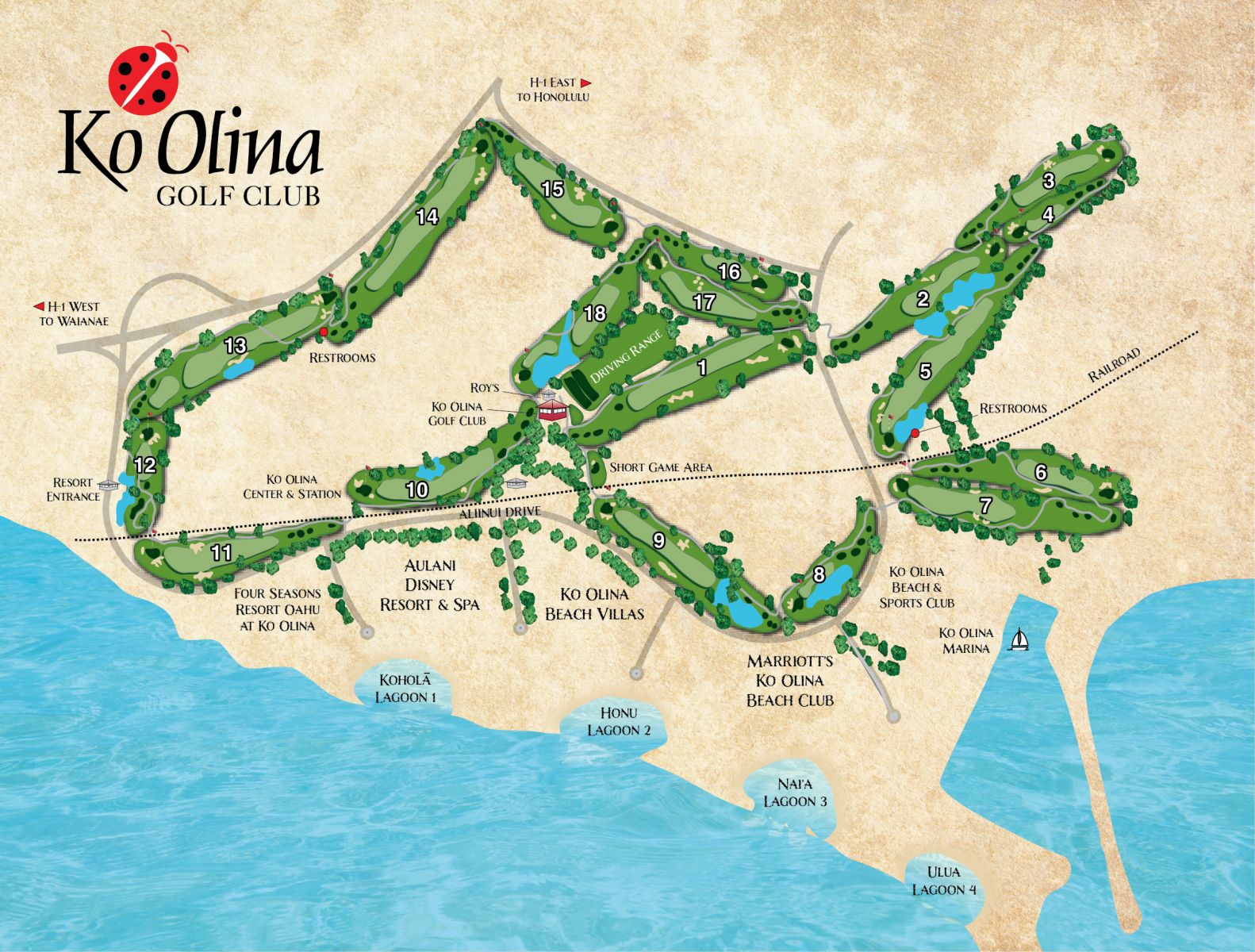 Course Layout & Scorecard - Ko Olina Golf Club